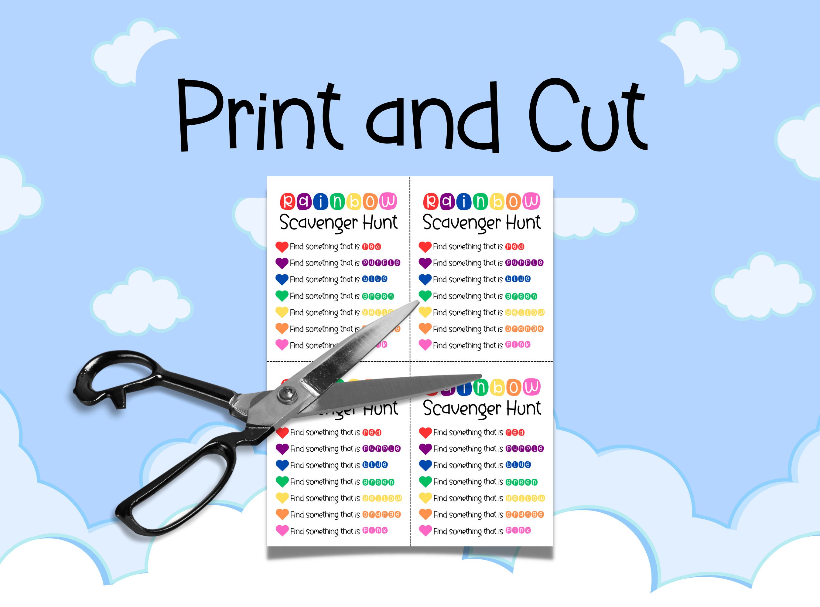 Rainbow Color Scavenger Hunt for Kids (printable PDF) - Etsy
