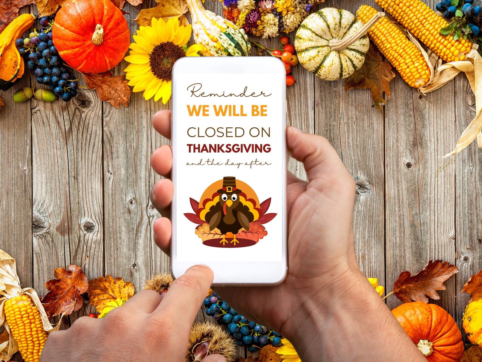 Closed for Thanksgiving Sign: Holiday Reminder (PDF) - Etsy