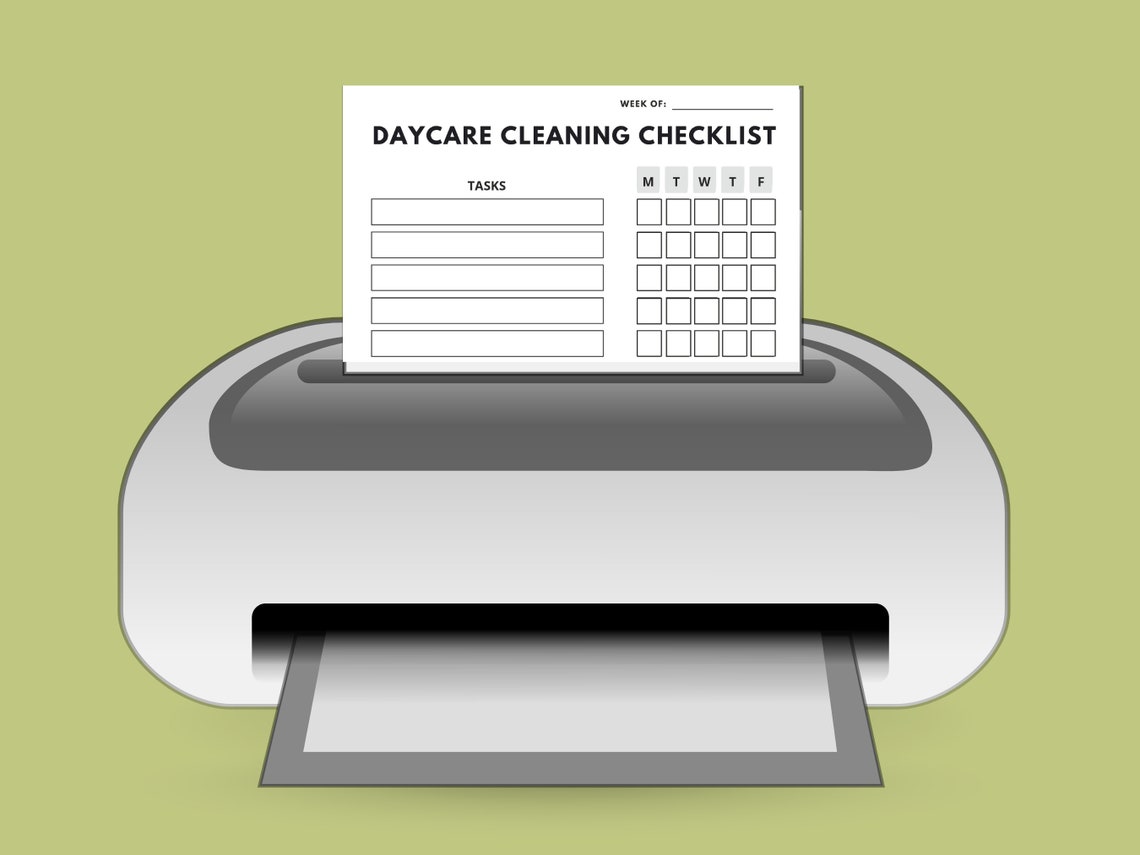 Daycare Weekly Cleaning Checklist Daycare Cleaning Schedule Daycare ...