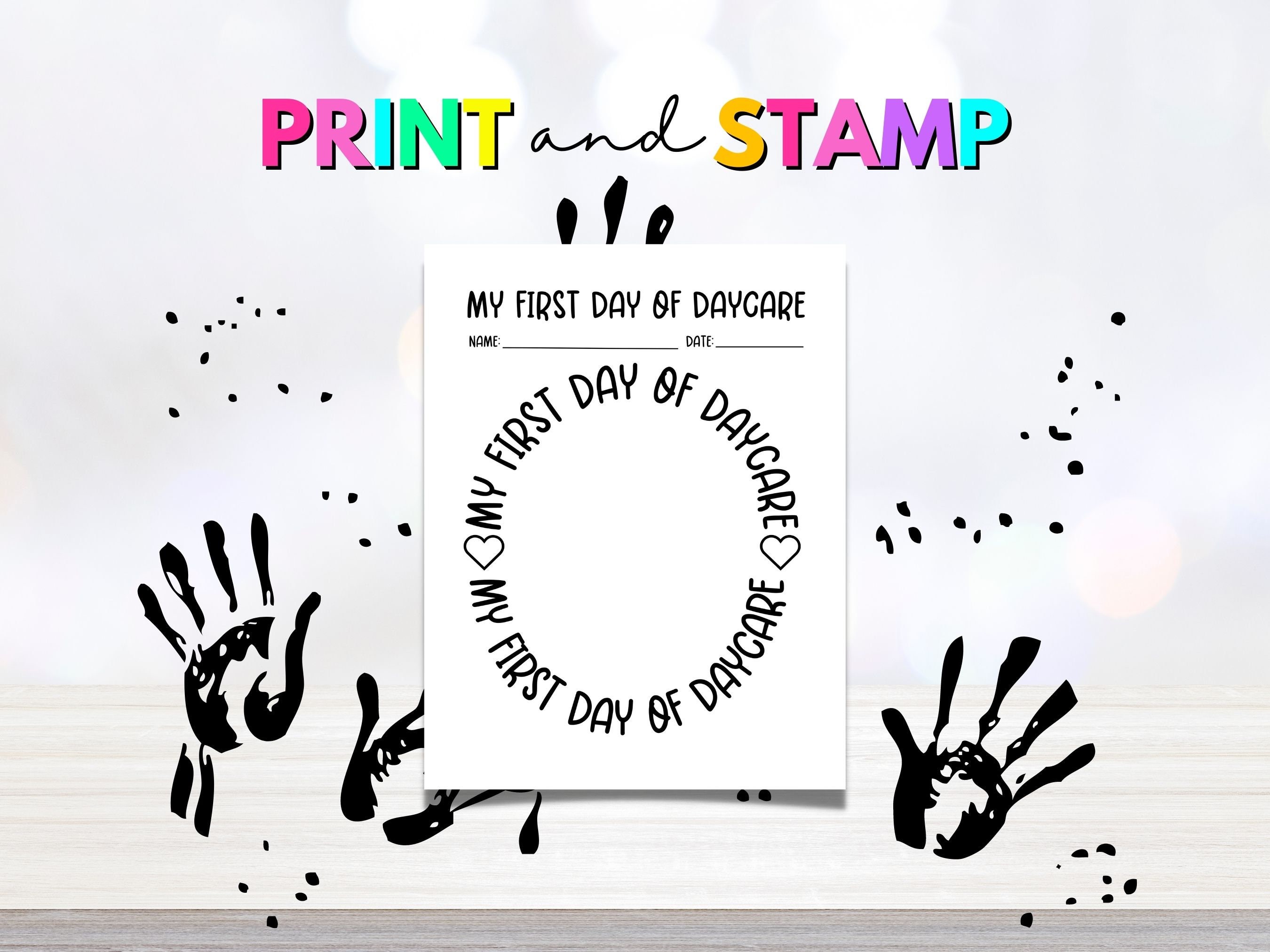 My First Day Of Daycare Handprint Art Daycare First Day Keepsake my-first-day-of-daycare-handprint-art-daycare-first-day-keepsake