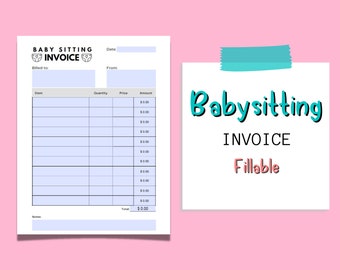 Babysitting Invoice - Etsy