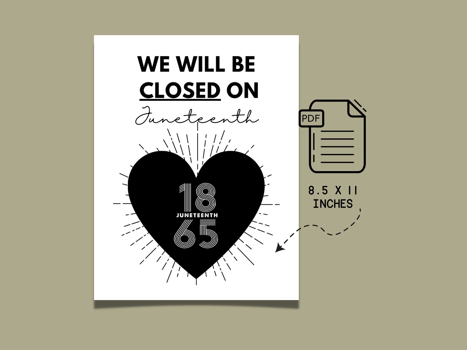 Juneteenth Holiday Closure Sign - Etsy