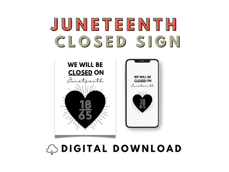 Juneteenth Holiday Closure Sign - Etsy