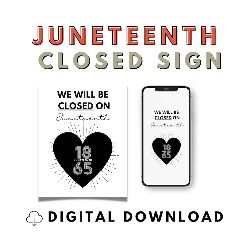 Closed for Juneteenth Sign - Etsy