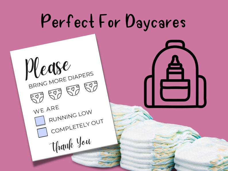 Please Bring More Supplies Notice for Daycares | Parents Notes ...