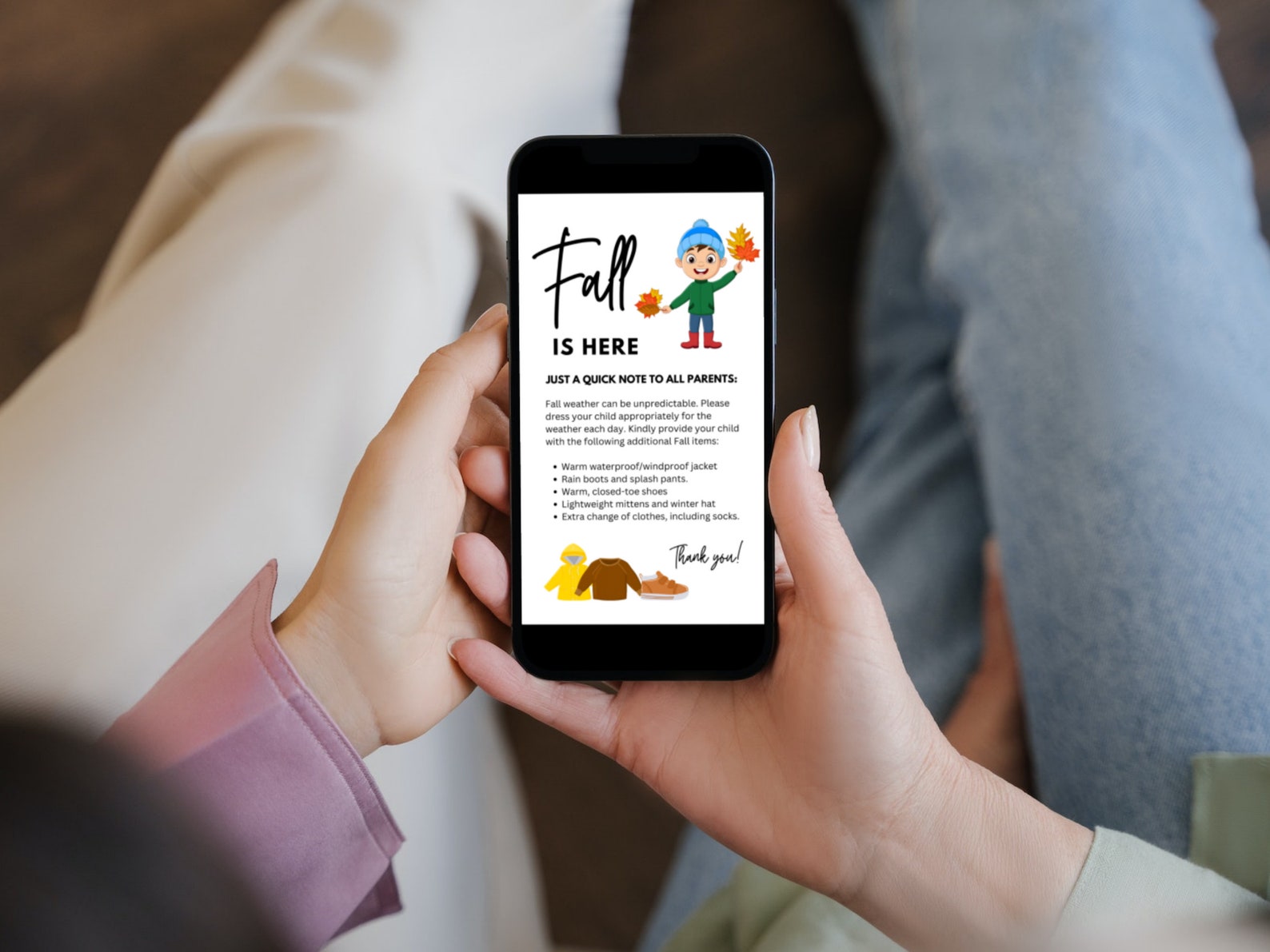 Fall Clothing Reminder for Daycares | Change of Clothes Slip | Reminder ...