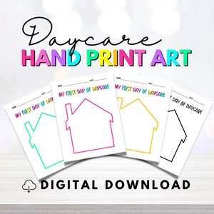 First Day Handprint Art for Daycares Daycare Hand Print Printable for ...