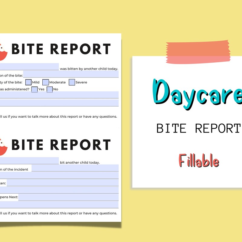Biting Report Daycare - Etsy