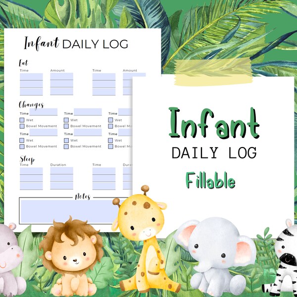 Infant Daily Sheet - Etsy