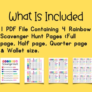 Rainbow Color Scavenger Hunt for Kids (printable PDF) - Etsy