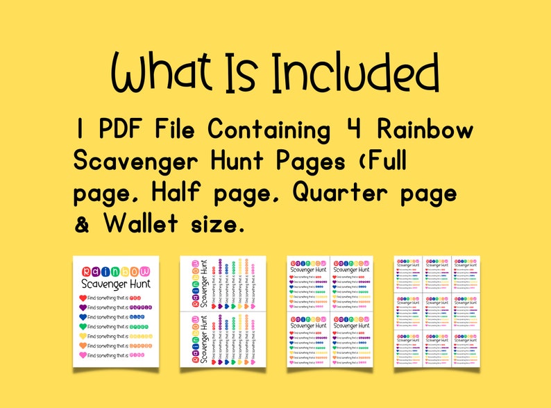 Rainbow Color Scavenger Hunt for Kids (printable PDF) - Etsy