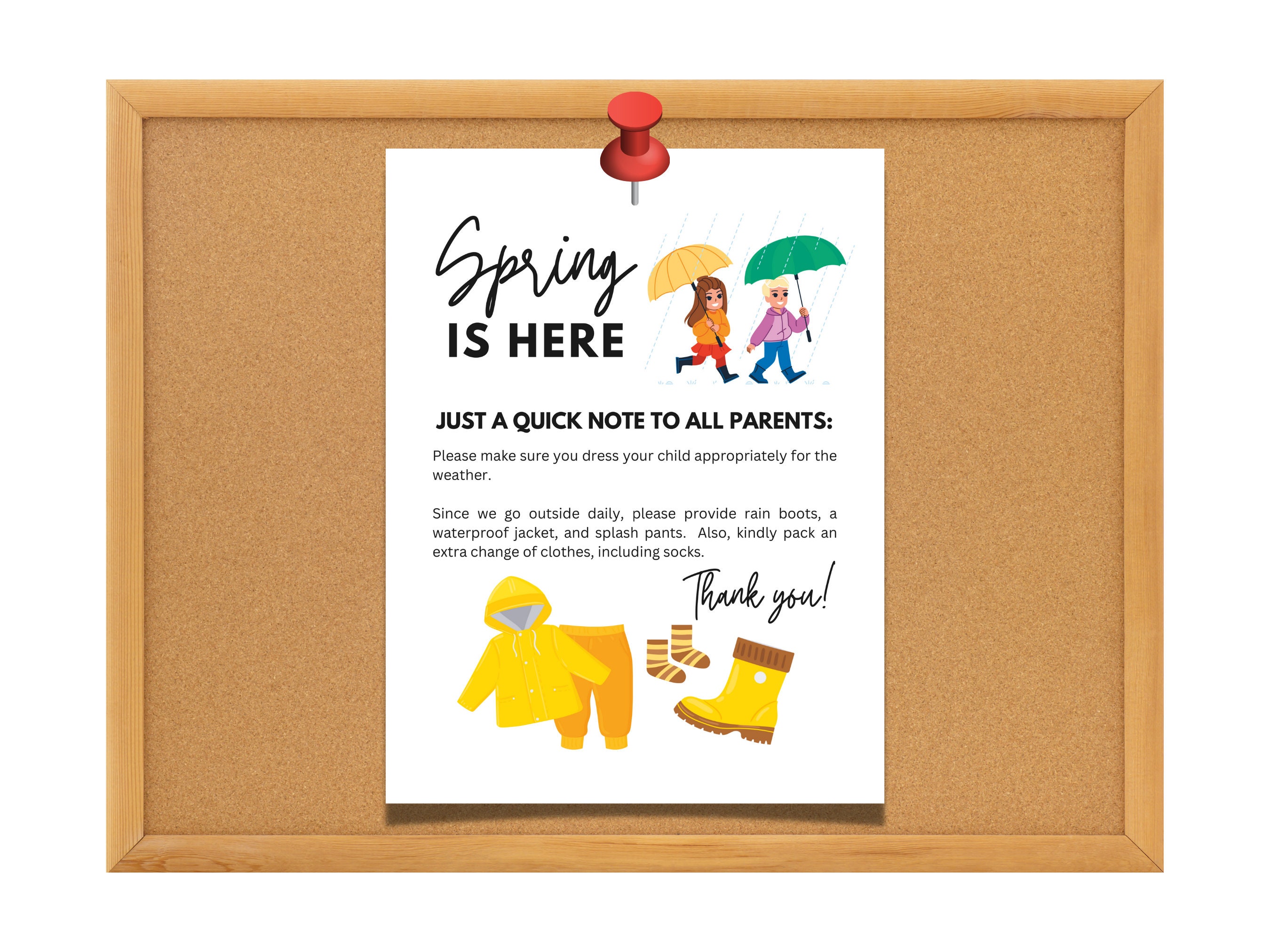 Daycare Spring Clothing Reminder Notice - Etsy