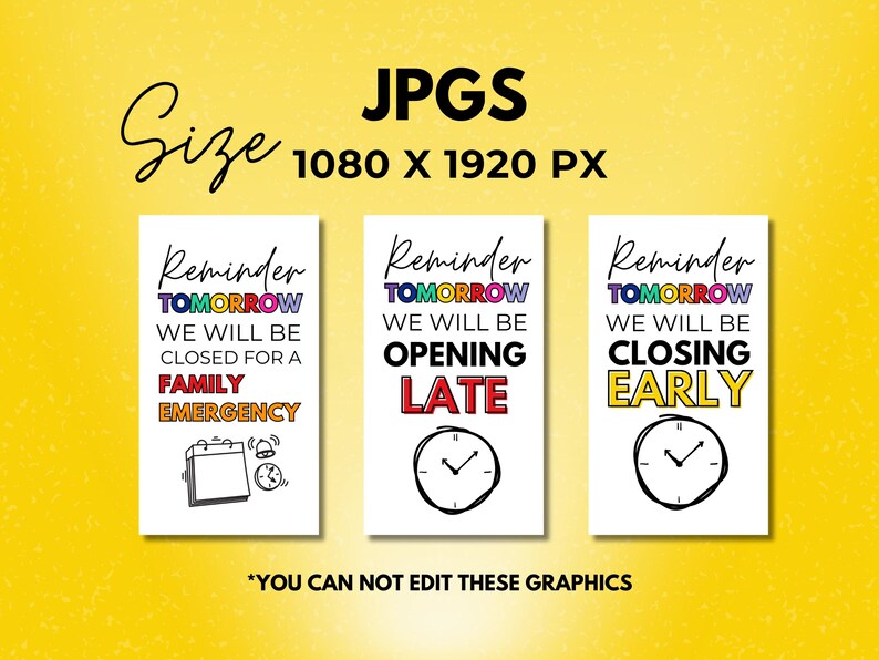 Daycare Closure Notice Graphics: Text Message Reminders (digital ...