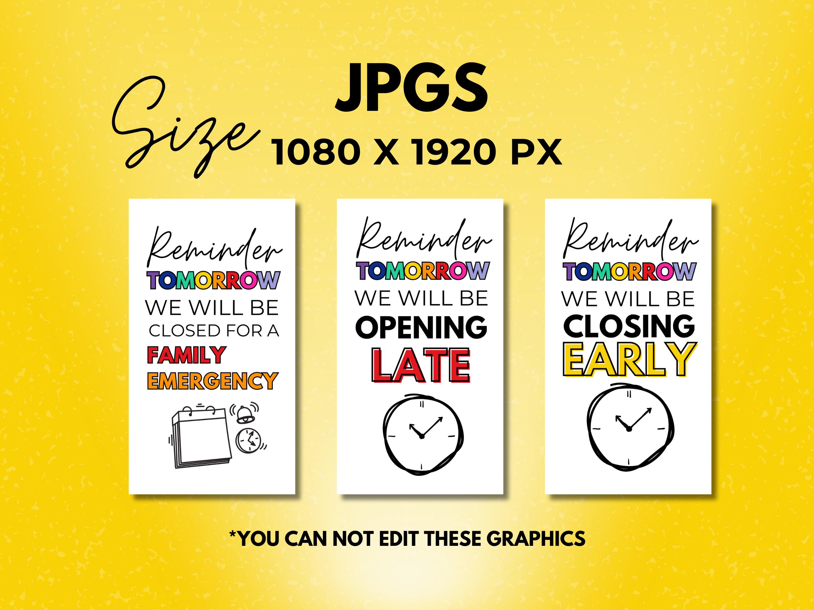Daycare Closure Notice Graphics: Text Message Reminders (digital ...
