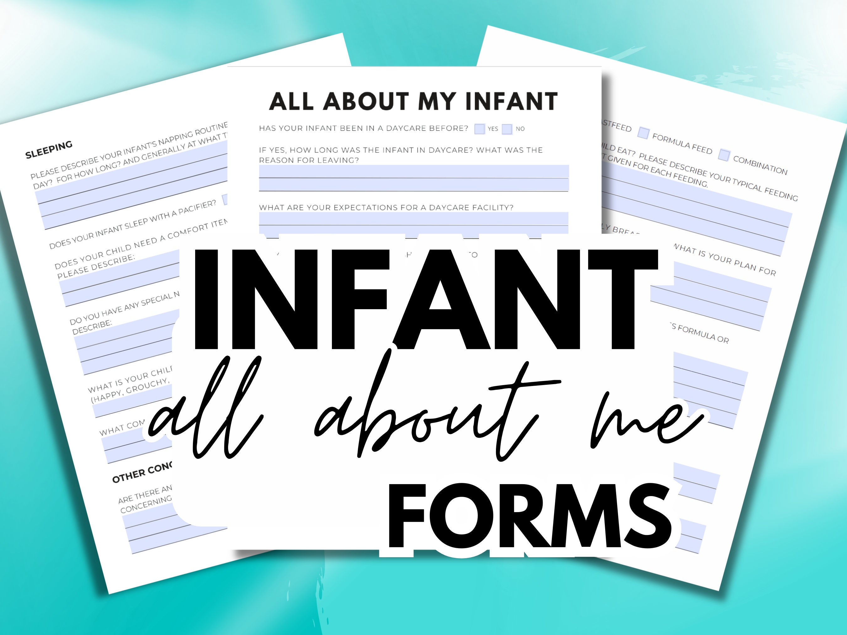 All About My Infant Daycare Registration Information Form | Childcare ...