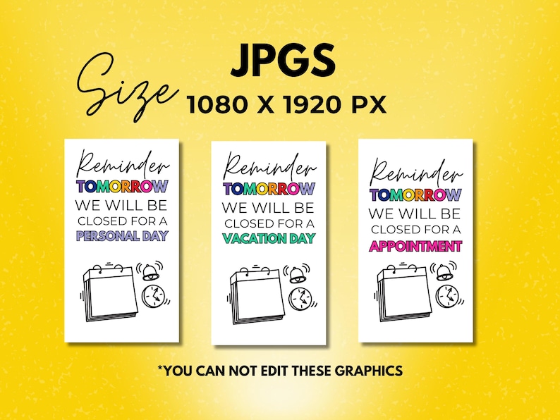 Daycare Closure Notice Graphics: Text Message Reminders (digital ...