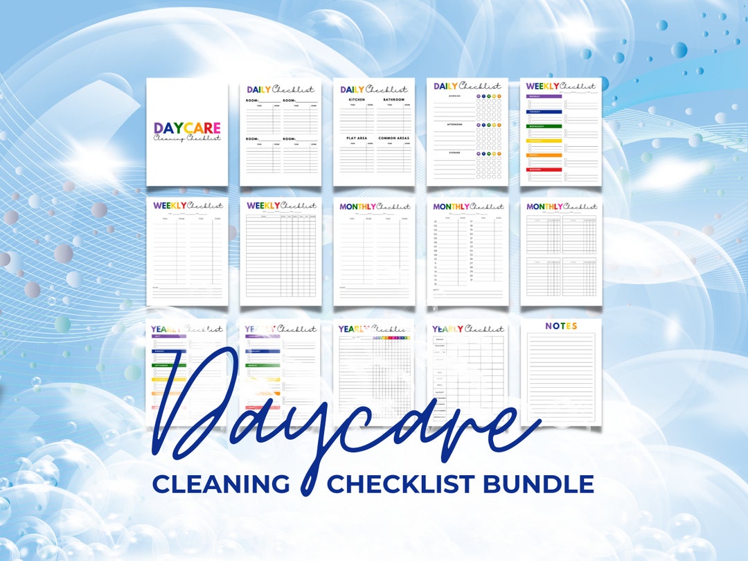 Cleaning Checklist for Daycares | Daily Cleaning Planner | Weekly ...