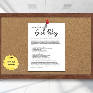 Daycare Sick Policy | Childcare Illness Policy | Sick Child Policy ...