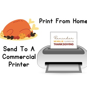 Closed for Thanksgiving Sign: Holiday Reminder (PDF) - Etsy