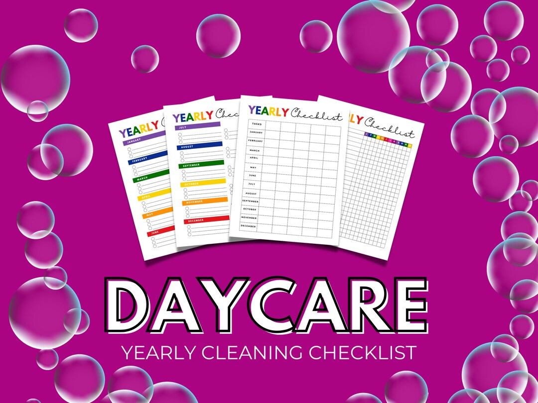 Daycare Yearly Cleaning Checklist Daycare Cleaning Schedule - Etsy