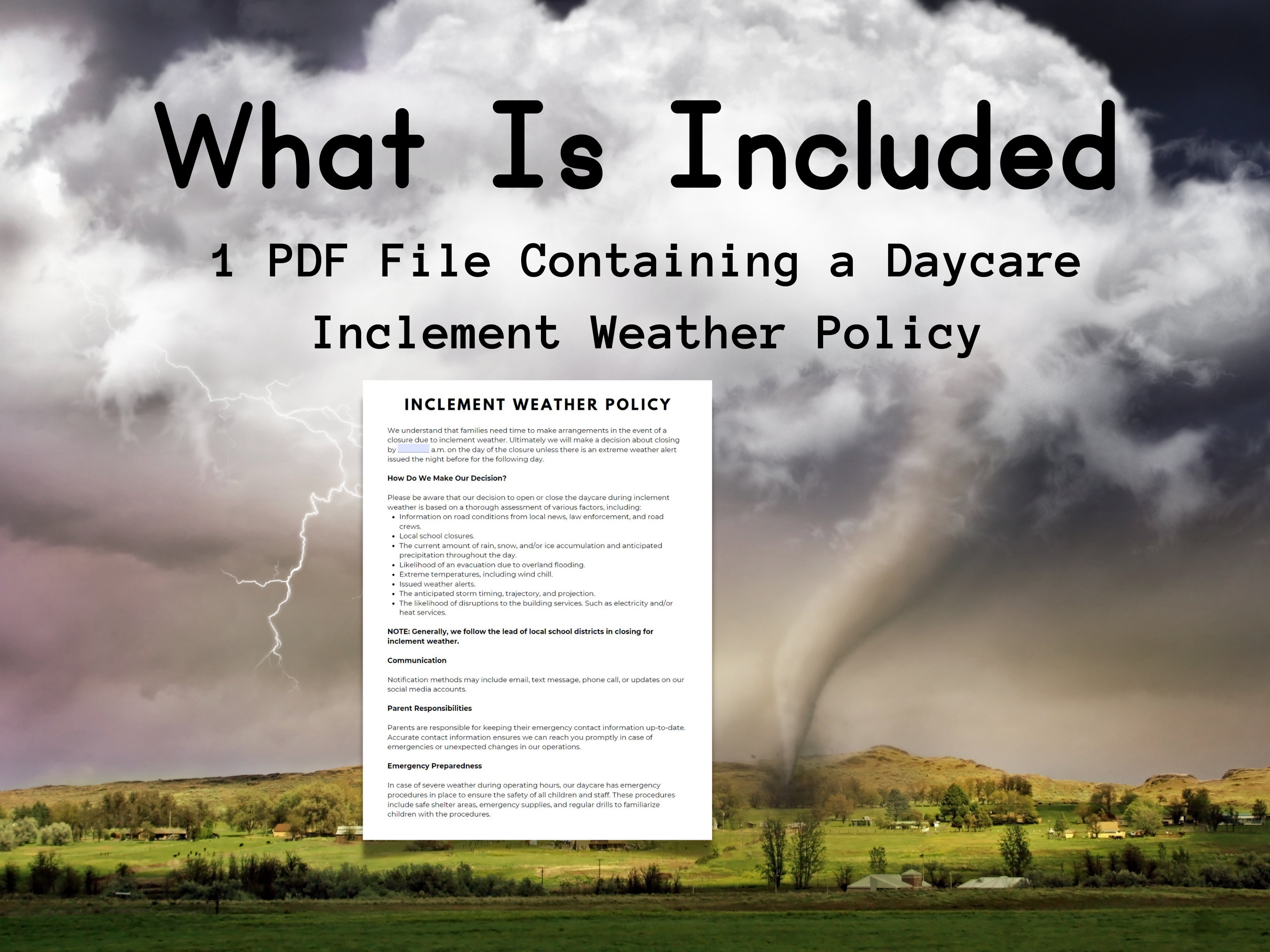 Daycare Inclement Weather Policy for Home Daycare & Childcare Centers ...