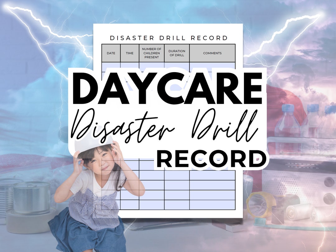 Disaster Drill Record for Childcare | Daycare Disaster Drill Record ...