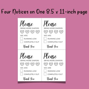 Please Bring More Supplies Notice for Daycares | Parents Notes ...