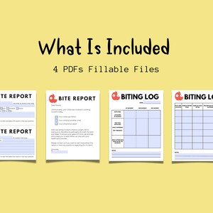 Bite Report Bundle | Bite Notice | Bite Log | Bite Letter to Parents ...