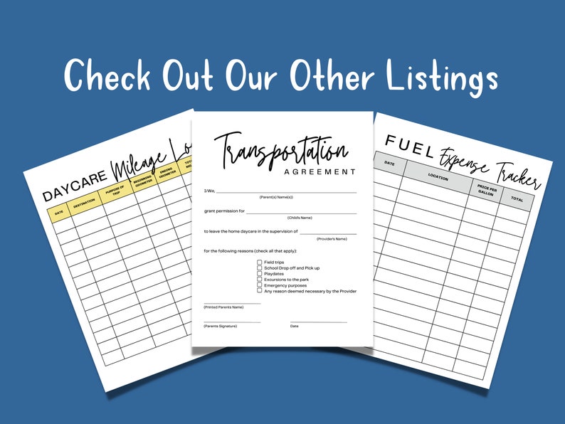 Daycare Sign In/out Sheet: Attendance Forms for Home Daycare ...