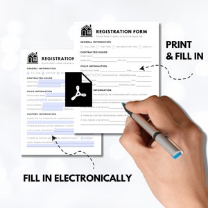 Daycare Registration Form Template With Custody Information ...