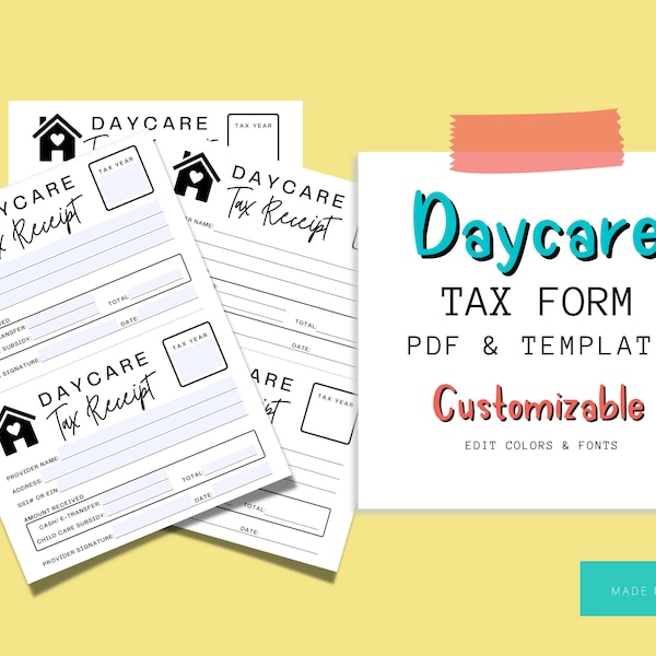 Childcare Tax Receipt - Etsy
