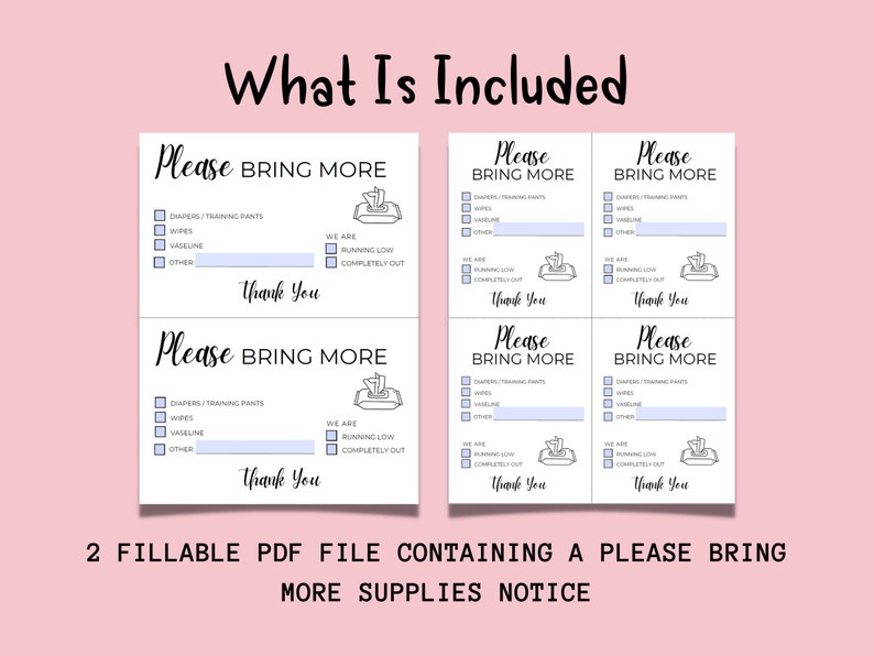 Daycare Parent Notice: Please Bring More Supplies - Etsy