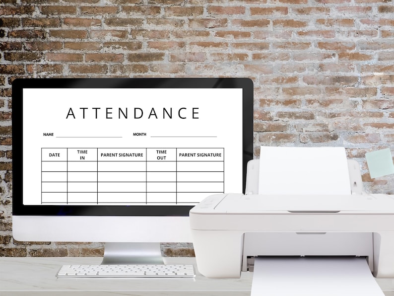Daycare Sign-in Sheet | Monthly Attendance Tracker (PDF) - Etsy