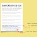 Daycare Fee Due Warning Daycare Fee Reminder Daycare Fees Due Daycare ...