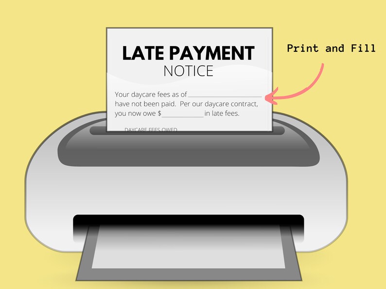 Daycare Late Payment Notice - Etsy