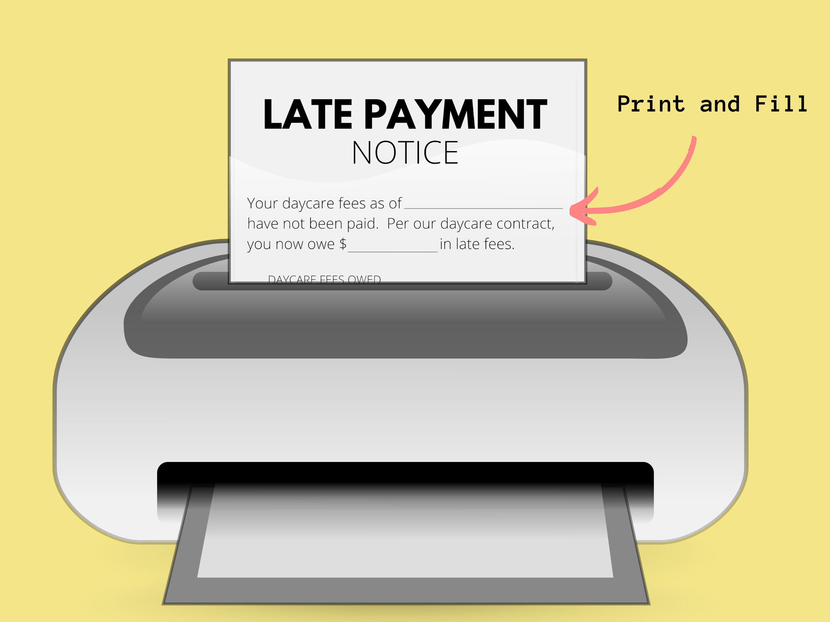 Daycare Late Payment Notice - Etsy