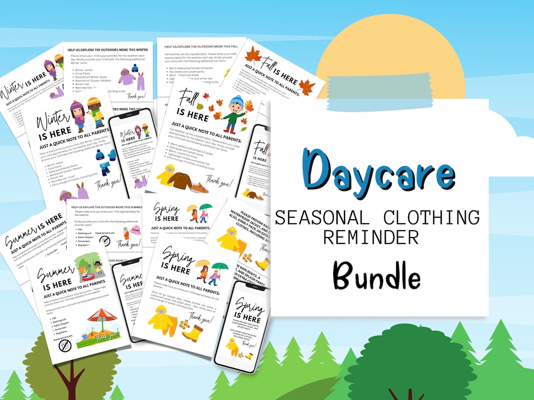 Daycare Seasonal Clothing Reminder Bundle - Etsy