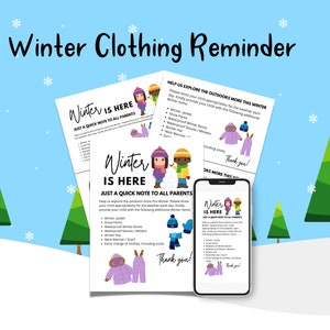 Seasonal Clothing Reminder for Daycares | Change of Clothes Slip ...