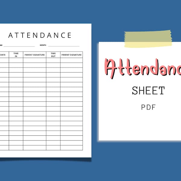 Attendance Sheet - Etsy