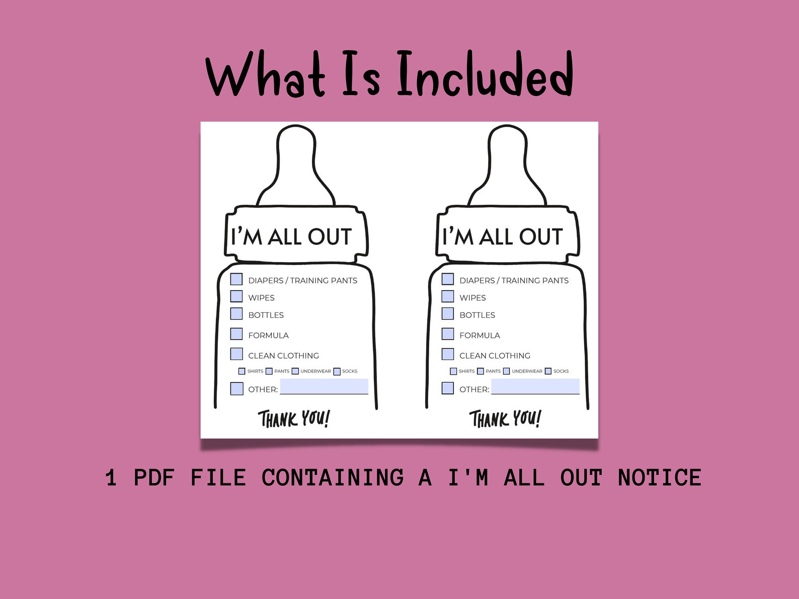 I'm All Out Parents Notice Daycare Notice Childcare Notice Notice for ...