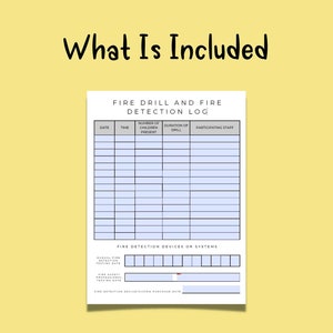 Daycare Fire Drill & Detection Log: Fillable Emergency Forms for ...