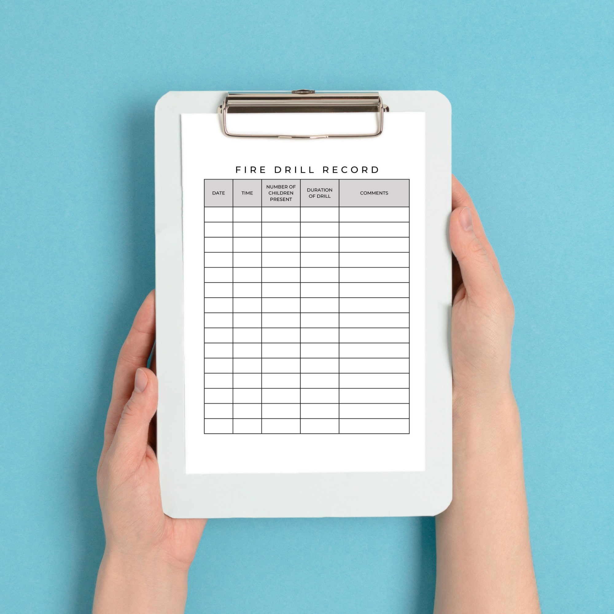 Daycare Fire Drill Log for Home Daycare & Childcare Centers - Etsy