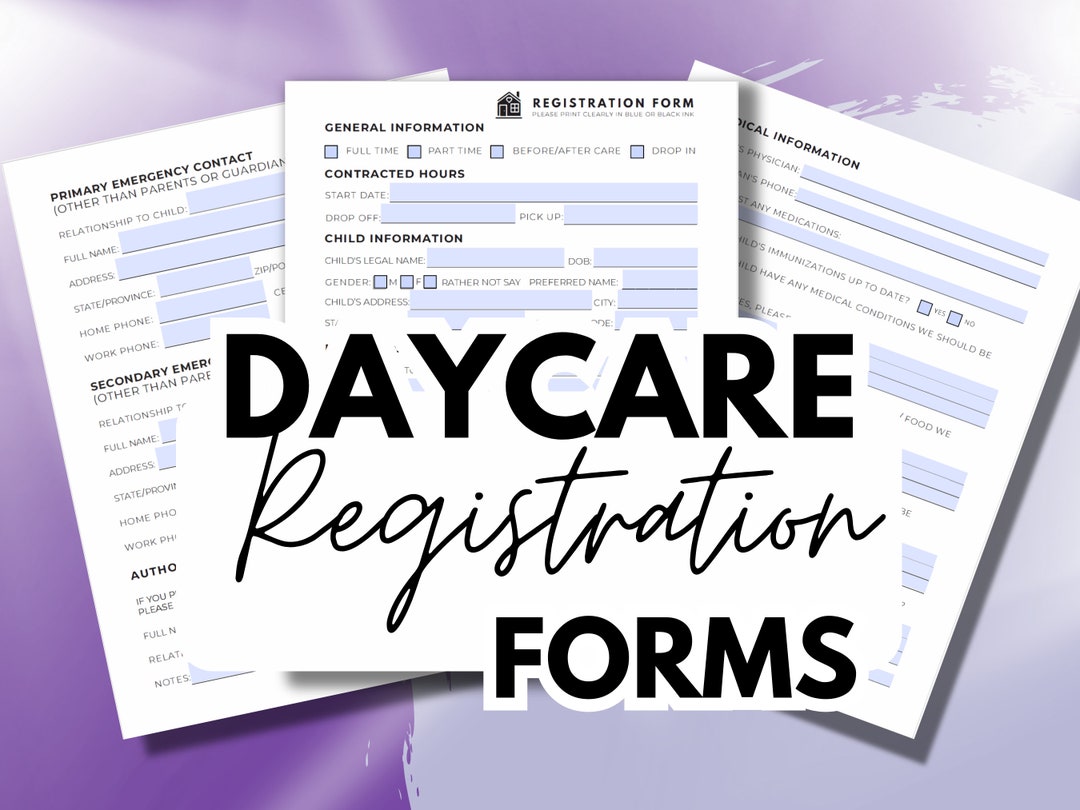 Daycare Registration Forms | Simple Enrollment Forms for Home Daycares ...