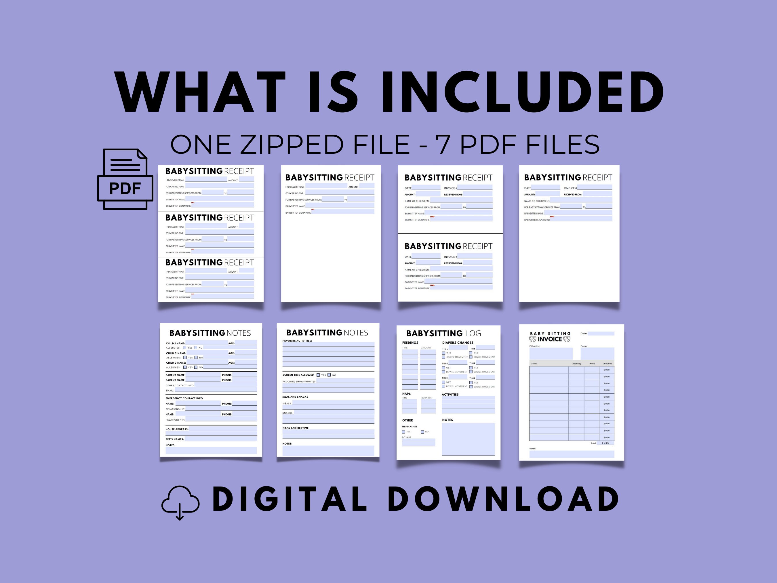 Complete Babysitting Forms Bundle Streamlined Childcare Documentation ...