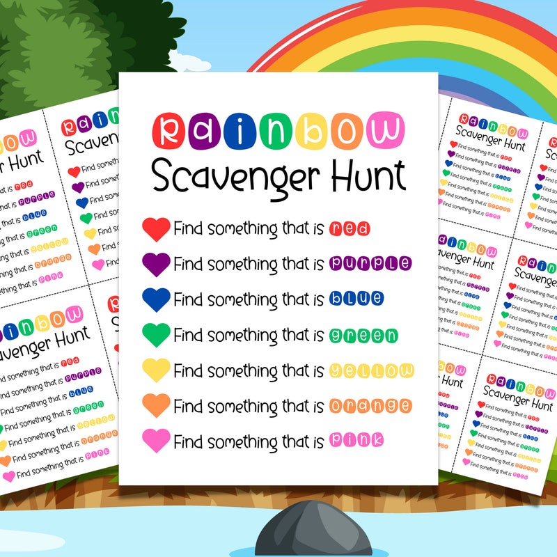 Rainbow Scavenger Hunt - Etsy