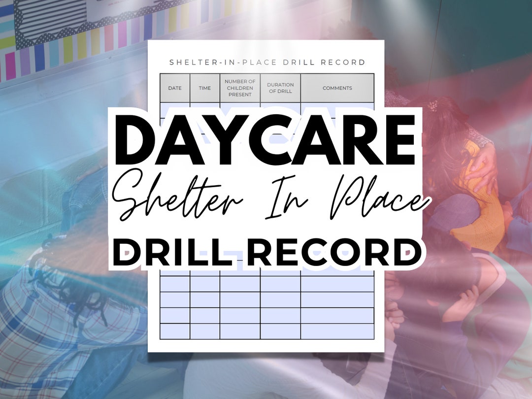 Shelter in Place Drill Record | Childcare Emergency Forms | Daycare ...