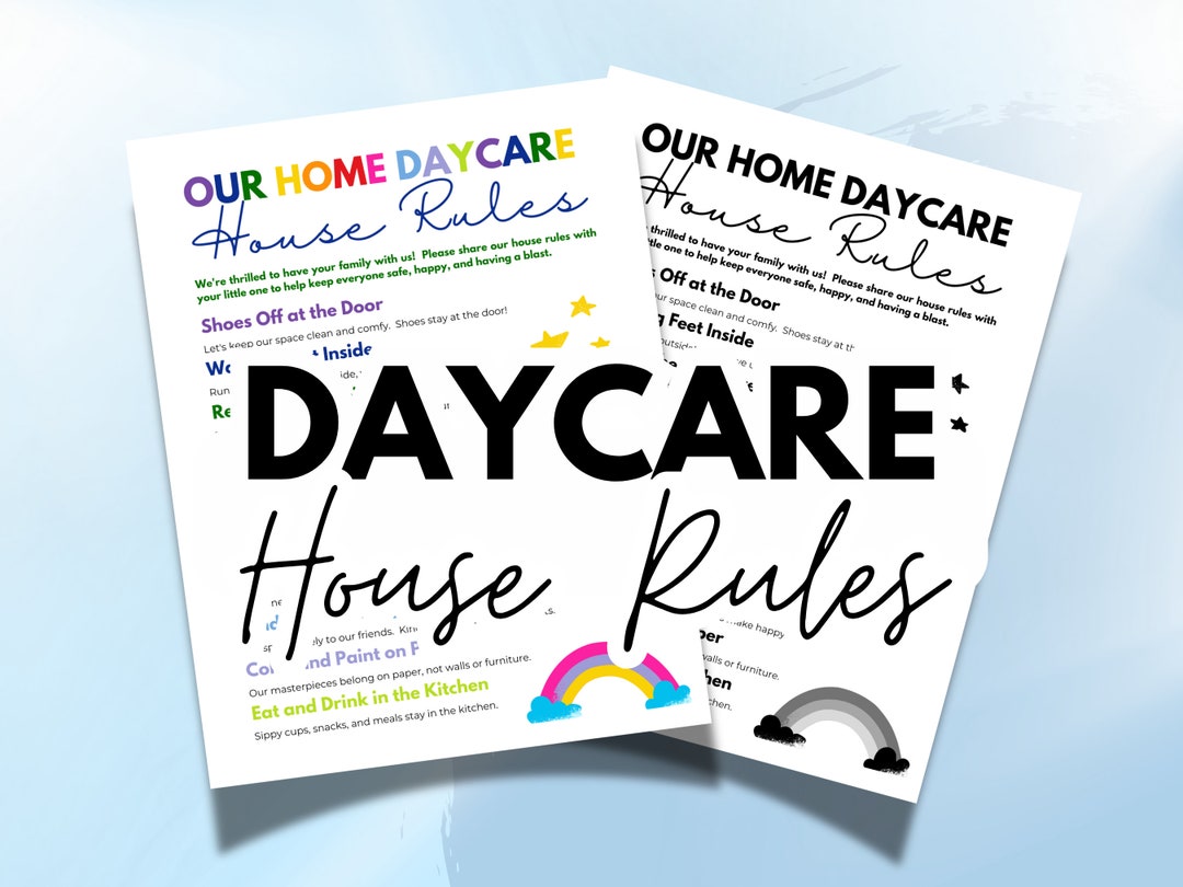 Home Daycare House Rules Bulletin Board Sign Template | Edit in Canva ...