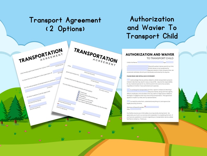 Daycare Transportation Forms Bundle: Consent & Agreement - Etsy