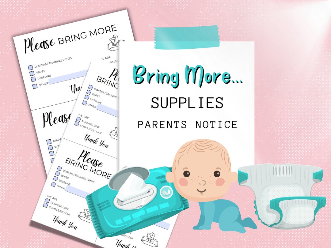 Daycare Parent Notice: Please Bring More Supplies - Etsy