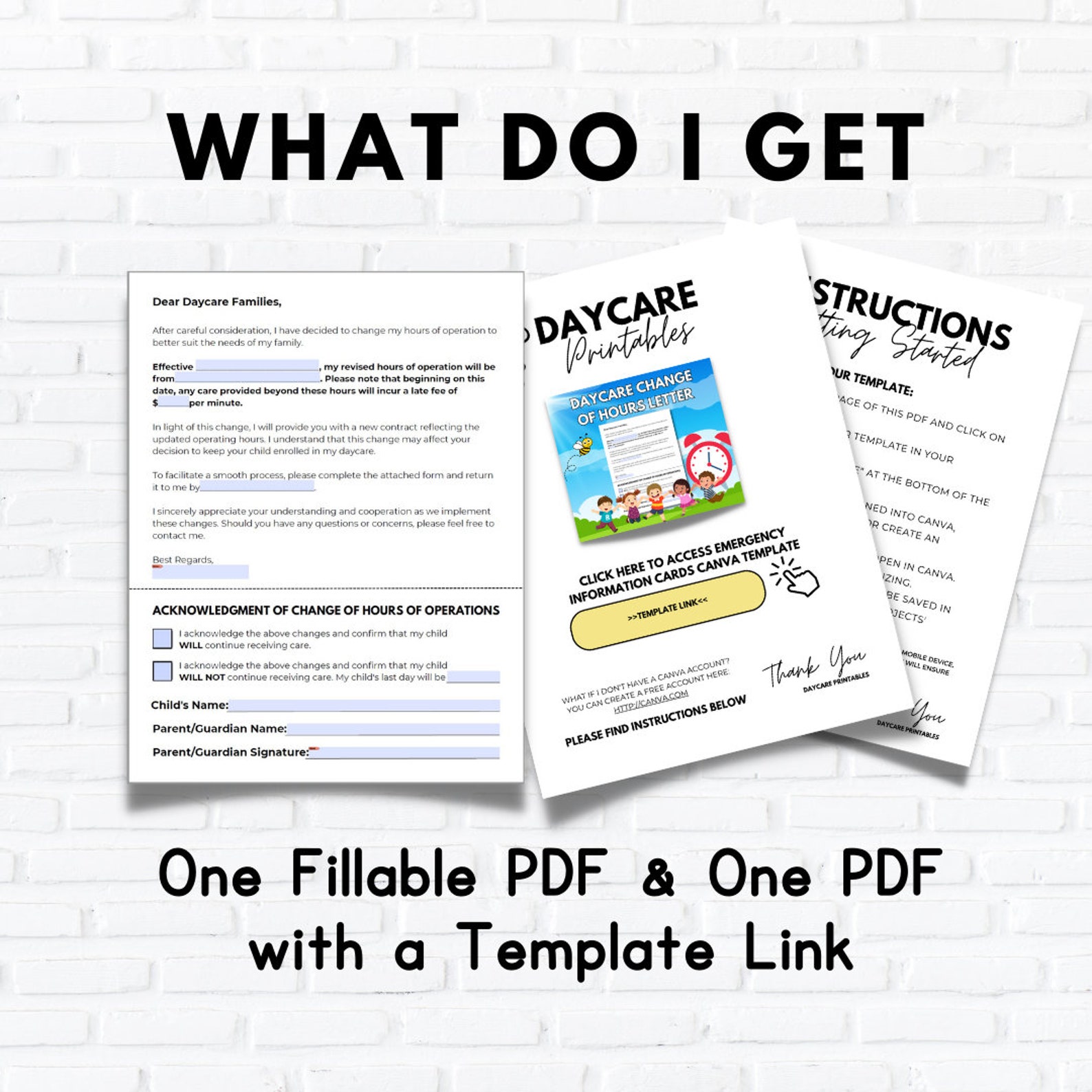 Daycare Change of Hours Letter | Daycare Hours | Change of Hours Notice ...